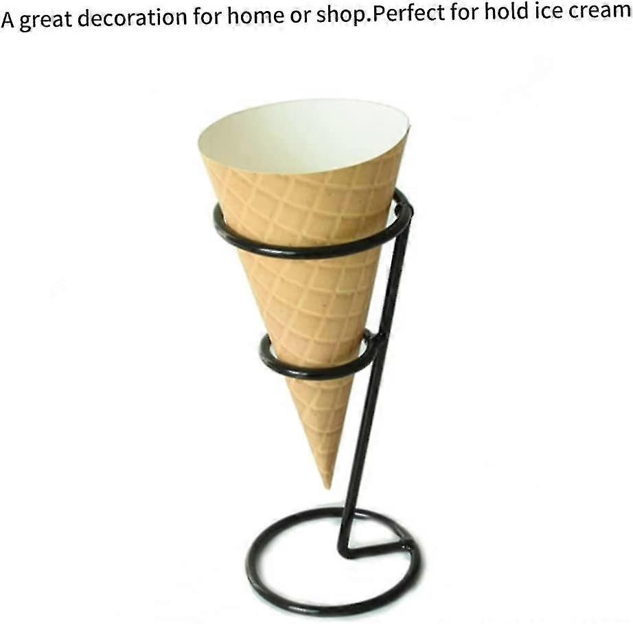 Ice Cream Cone Holder Metal Waffle Snow Cone Rack Display Stand For ...