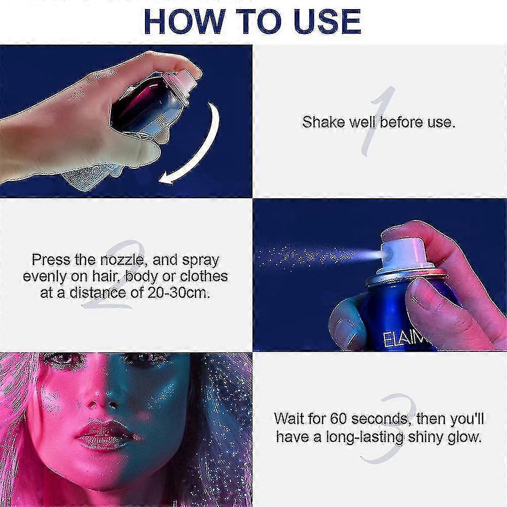 60ml Shiny Glitter Spray Glitter Spray For Body Hair Clothes Quick ...