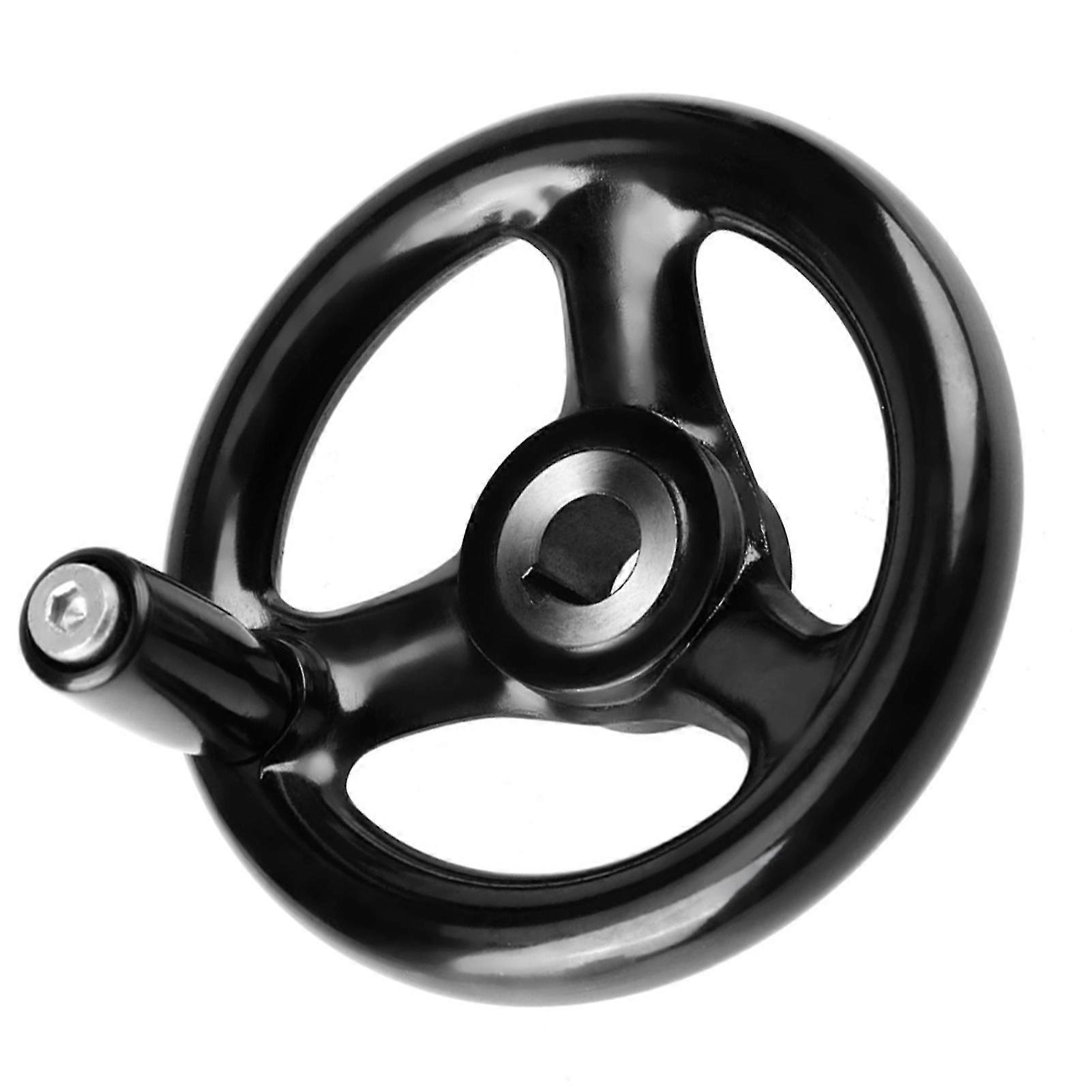 12*100mm Black Round 3 Spoke Hand Wheel for Lathe Milling Machine ...