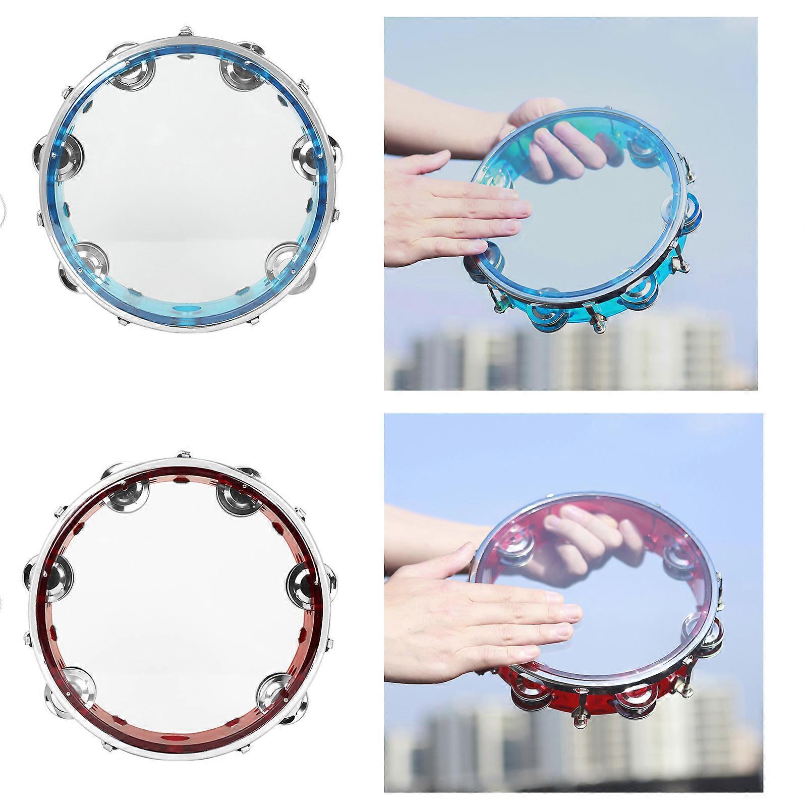 Round Shaped Hand Held Tambourine with Double Row Musical Instrument ...
