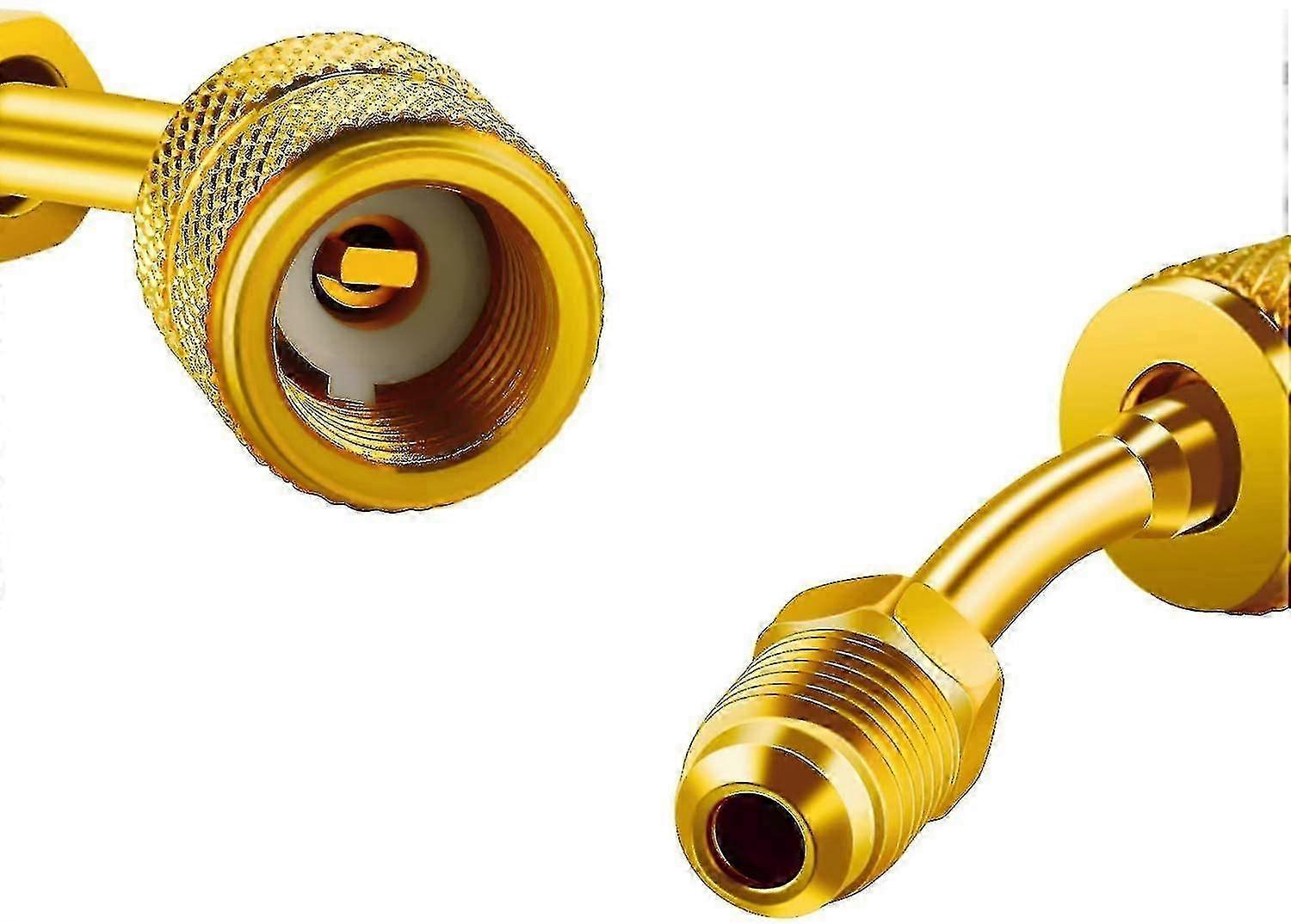 R410a Charging Adapter with 5/16" SAE Female to 1/4" Male Flare - Brass ...