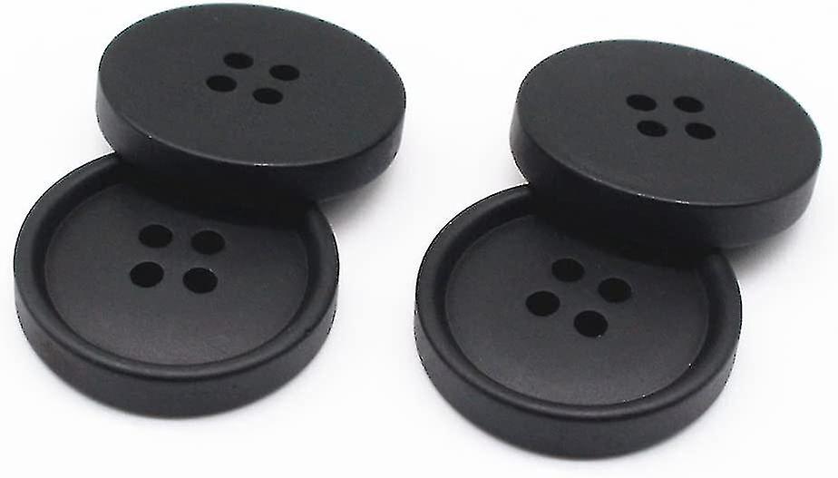 100 Large Black Buttons For Diy Sewing Tailor Craft Coat Clothes (25mm ...