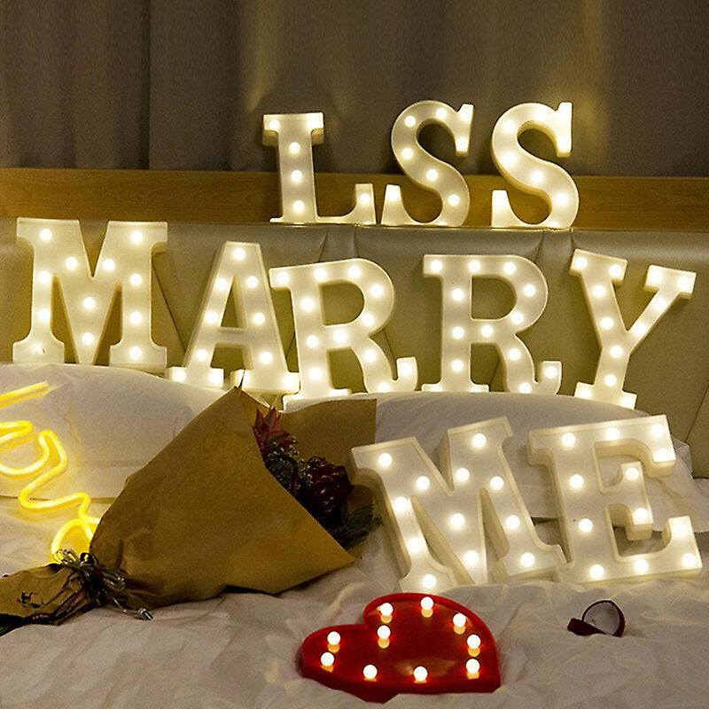 Led english letter and symbol pattern night light home room proposal ...