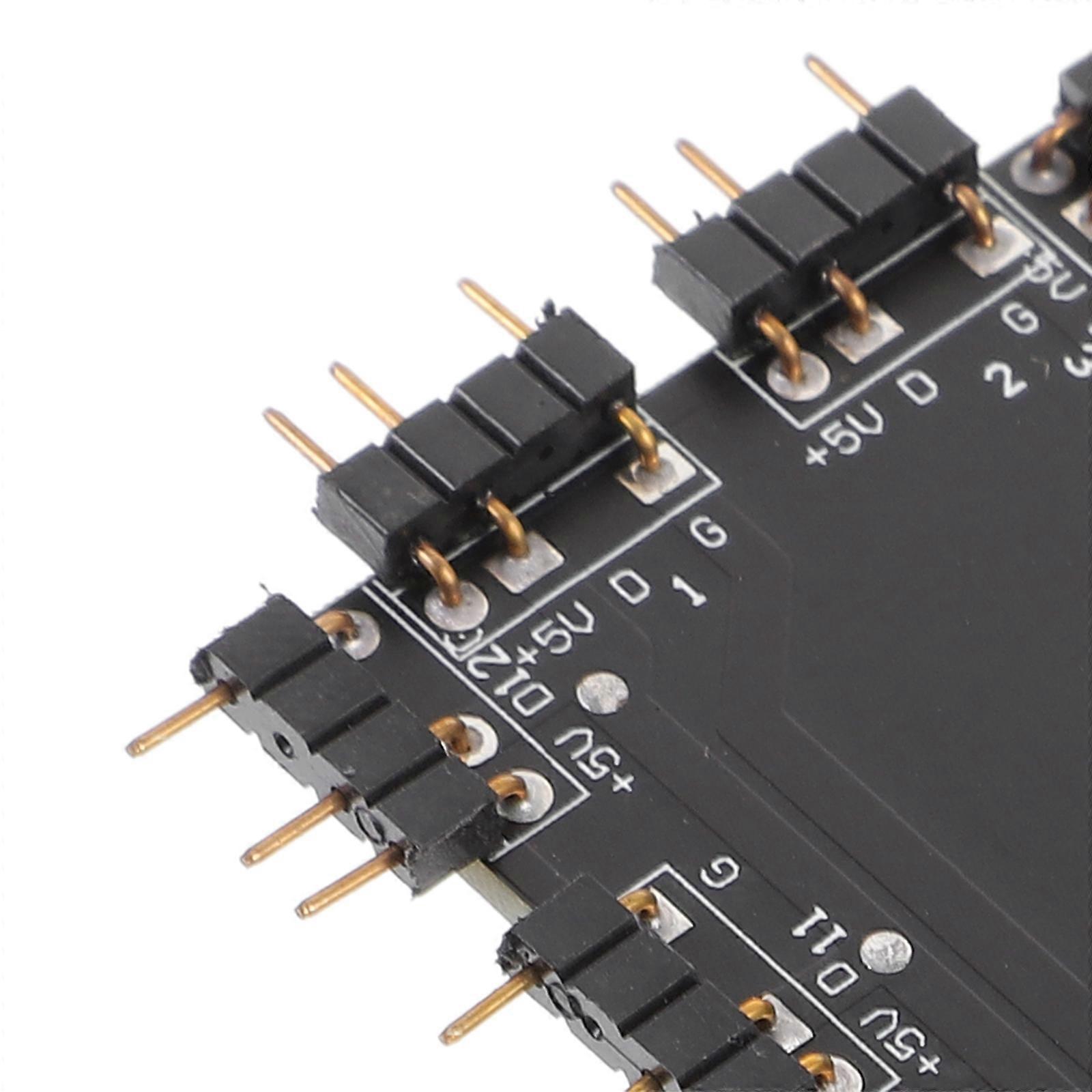 1 Set of Professional ARGB Hub Multi-use RGB Fan Hub PC Fan Hub ...