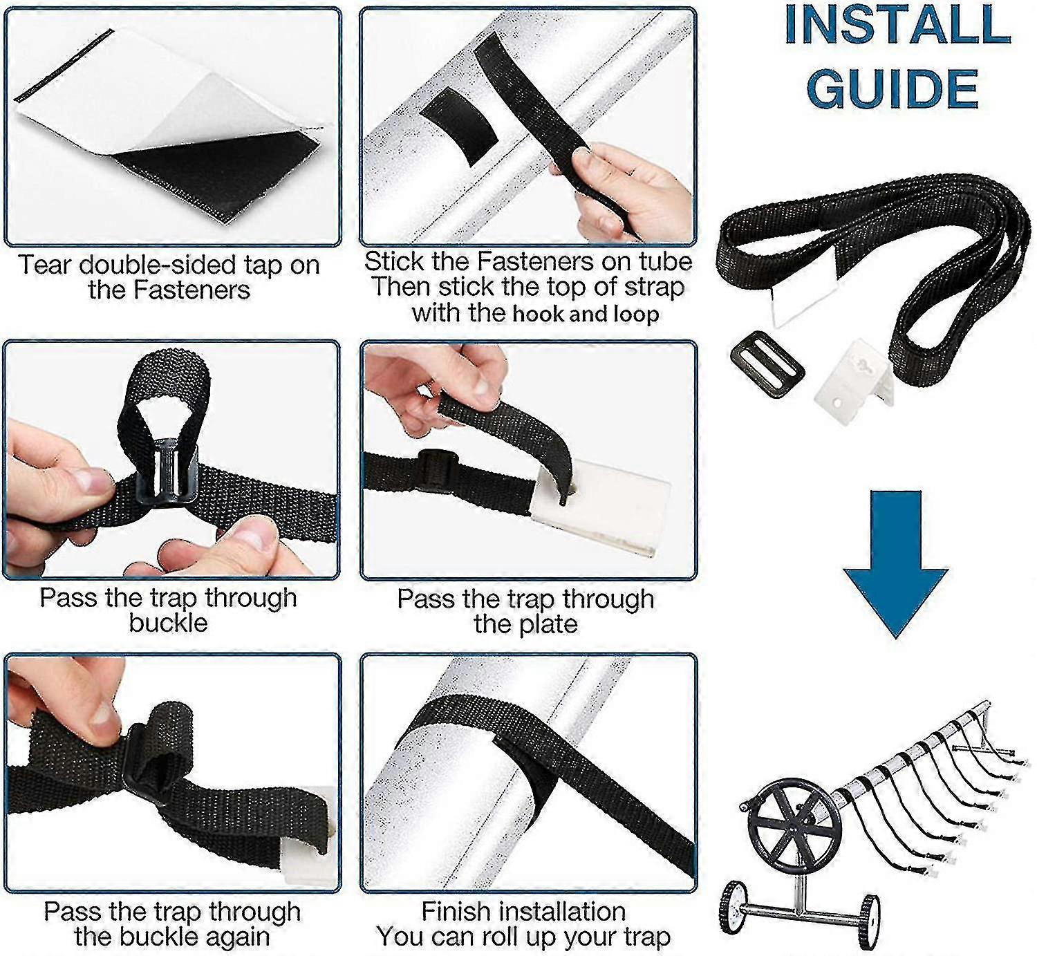 Pool Solar Cover Reel Attachment Kit,Universal Sturdy Swimming Pool ...