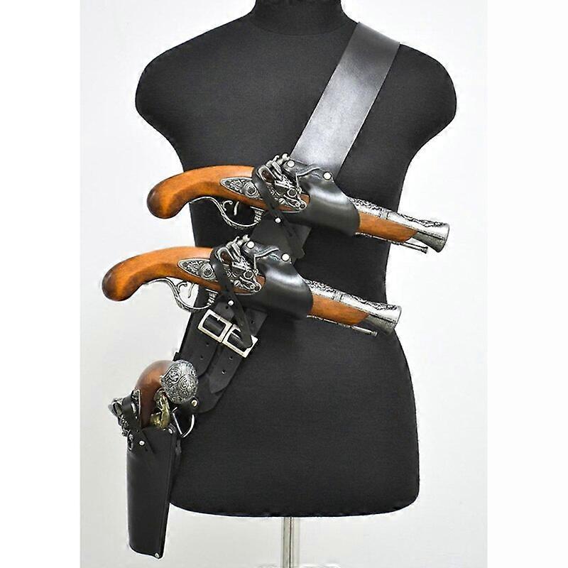 Pirate Leather Shoulder Belt Flintlock Holster Steampunk Blunderbuss ...