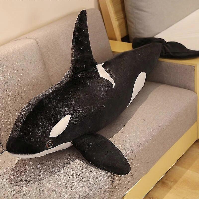New Lifelike Orcinus Orca Black Killer Whale Plush Toys Big Fish Cloth ...