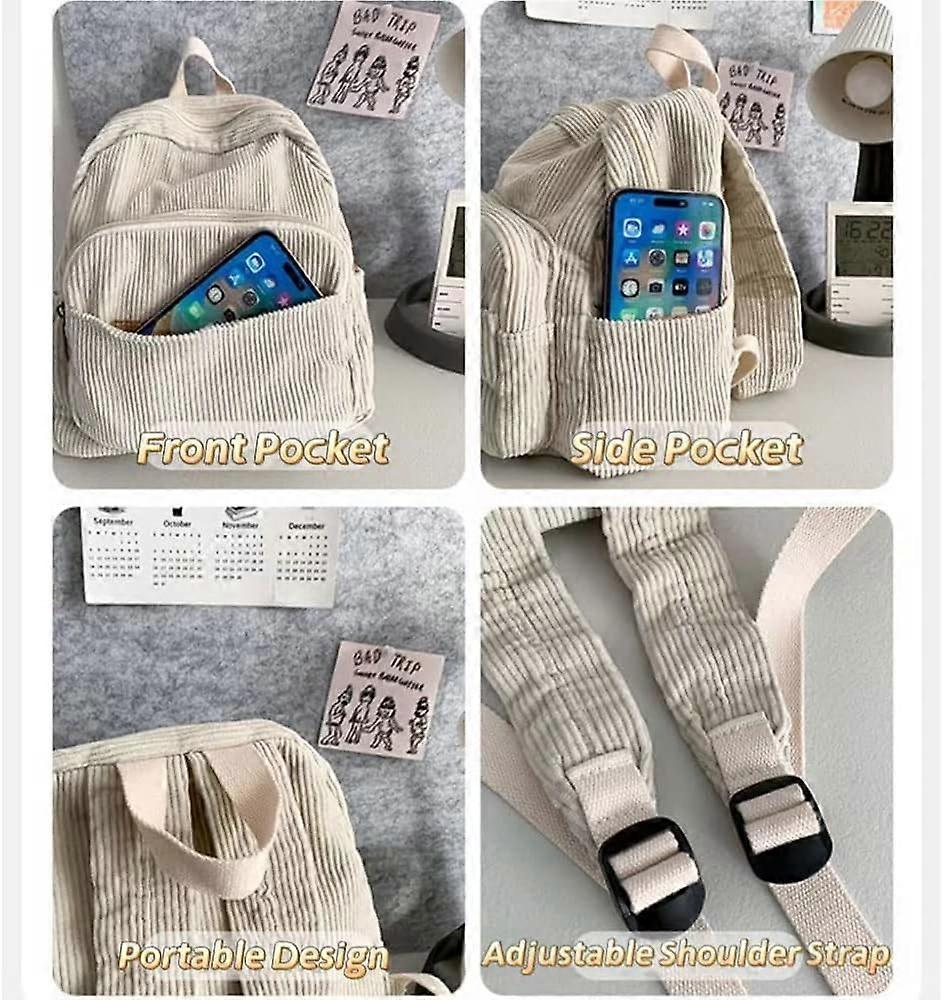 Mini Backpack Purse for Women Small Size Corduroy Aesthetic Backpack ...