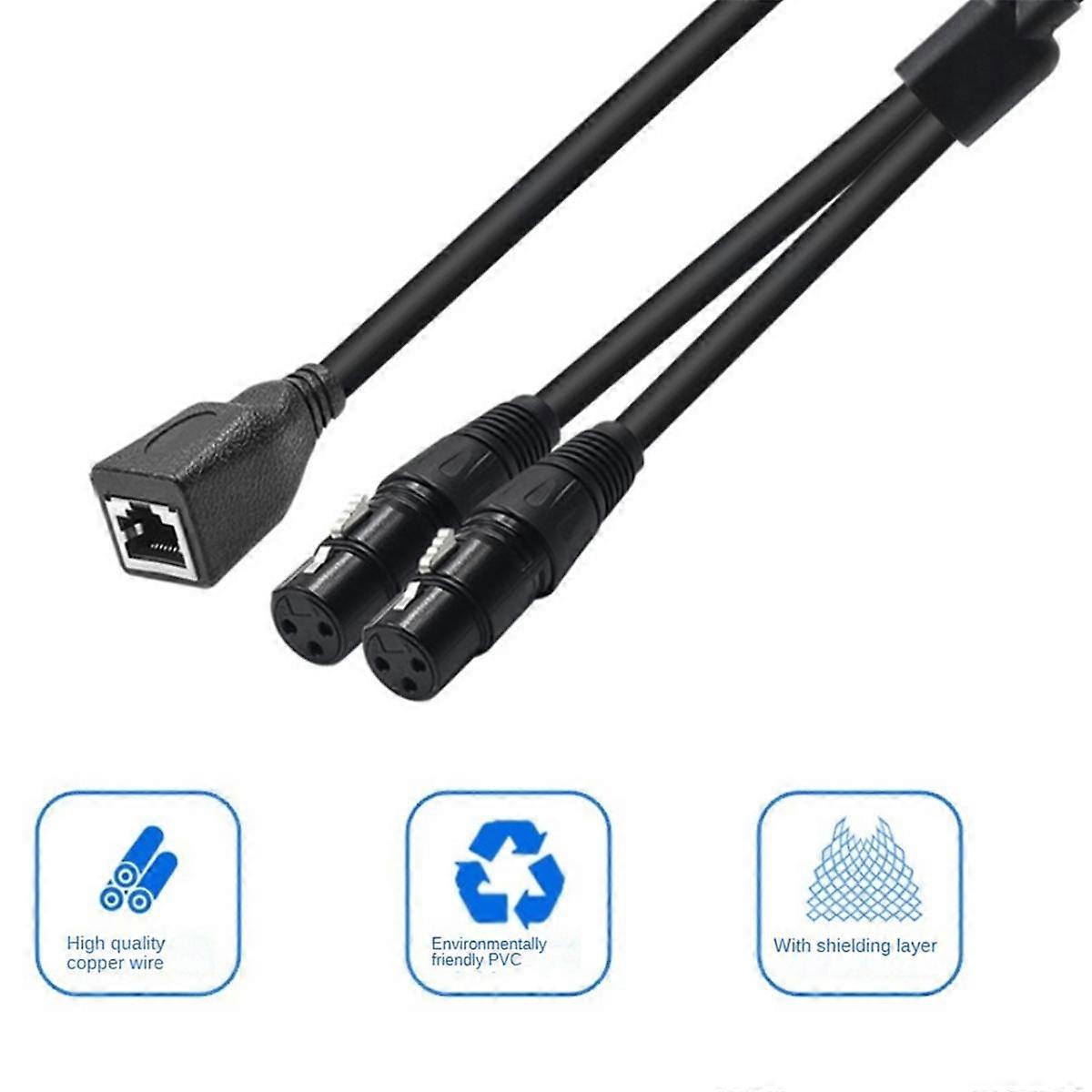 1Pcs Dual 3Pin XLR Male to RJ45 Adapter RJ45 to Dual XLR DMX Cable for ...