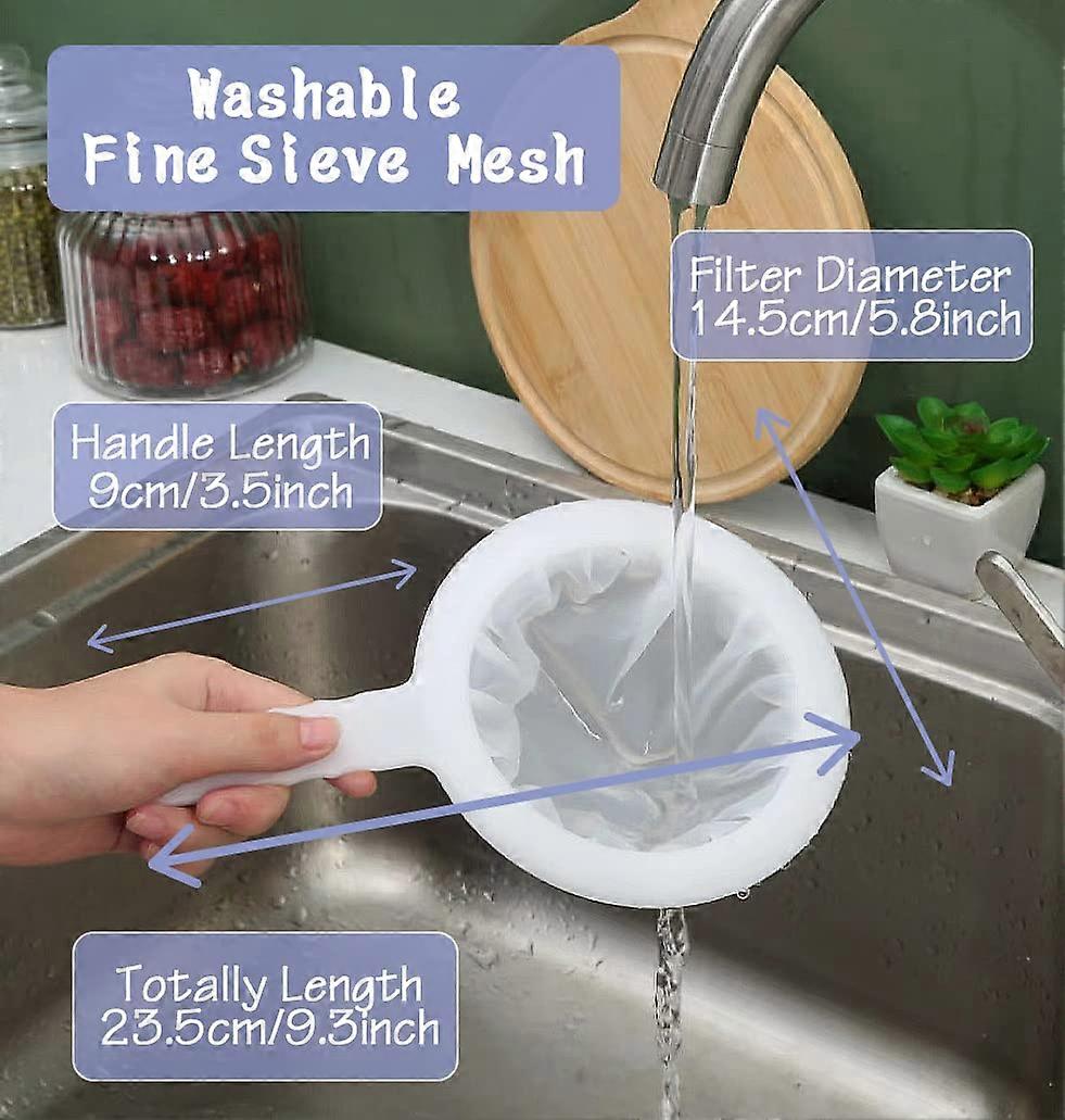 Nylon Ultra-Fine Mesh Strainer, Mesh Plastic Tea Strainer with Hole ...