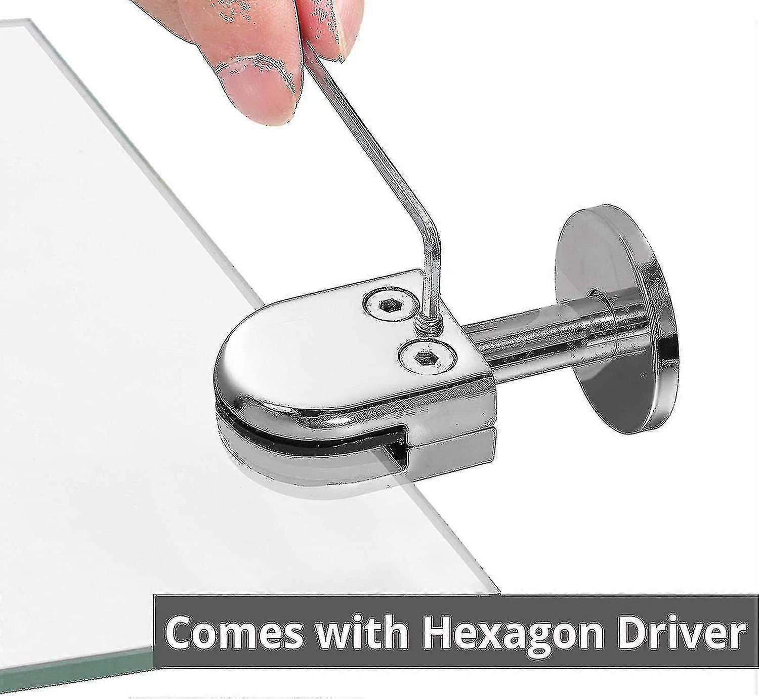 Glass Clamps 4 Pcs 304 Stainless Steel Glass Bracket Adjustable Glass ...