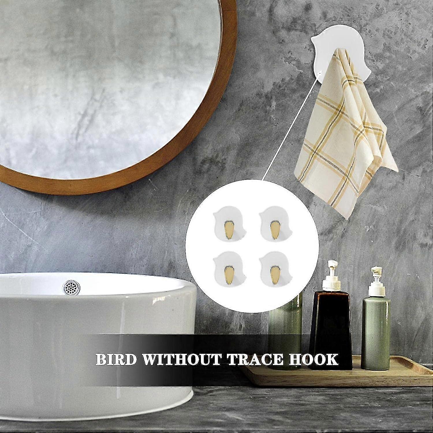 Self-adhesive Wall Hooks Hanging Bird Shaped Clothes Hooks , Utility ...