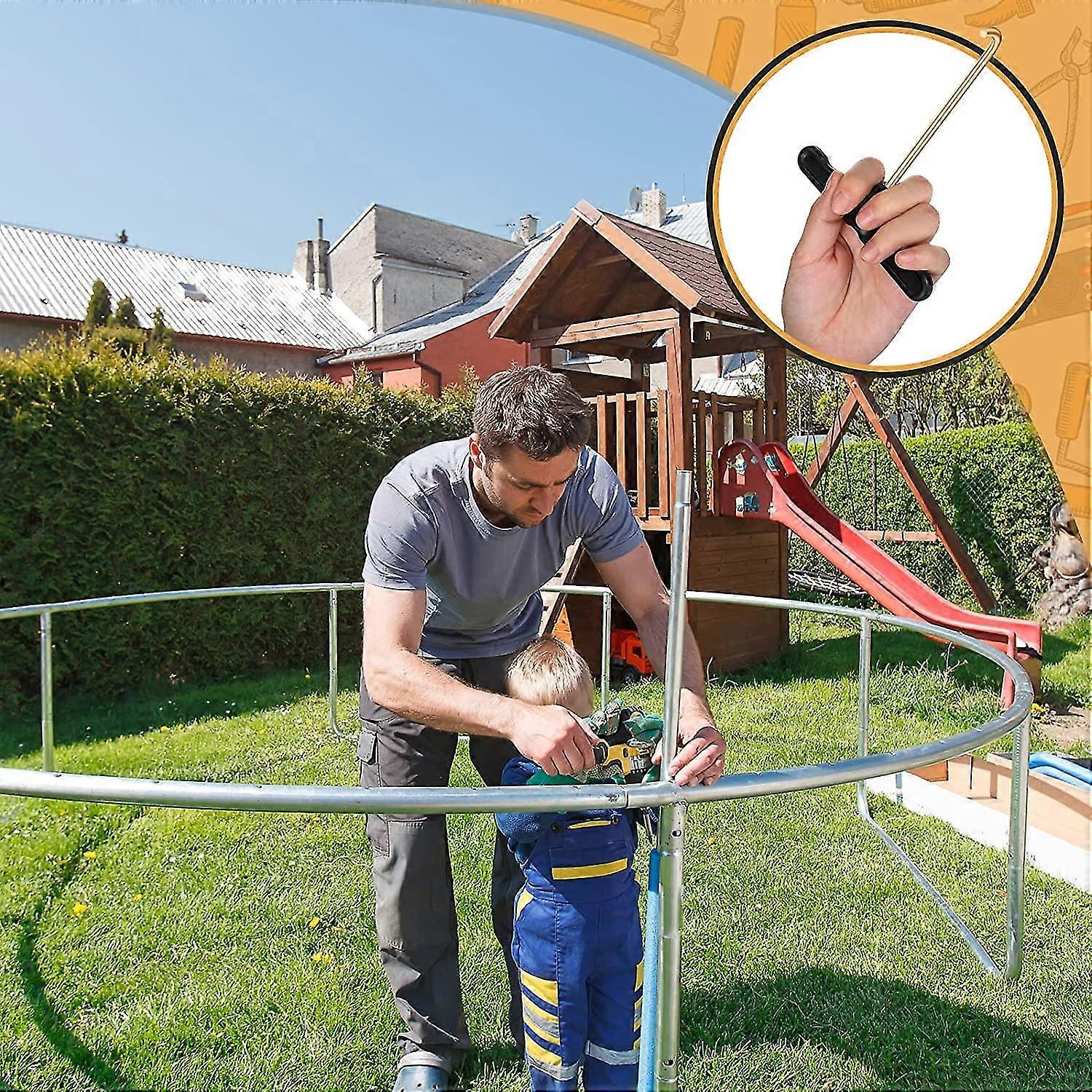 Trampoline Spring Tool Puller Hook Metal Tent Peg Trampoline Peg Puller ...
