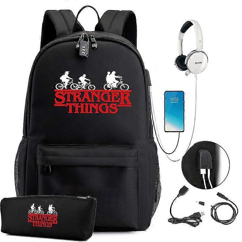 American Tv Series Stranger Things Stranger Backpack Usb Charging ...
