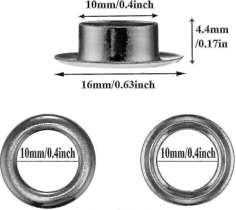 Eyelets Eyelets Kit, 100 Sets 10mm Eyelets Eyelets, Tarp Repair Kit ...