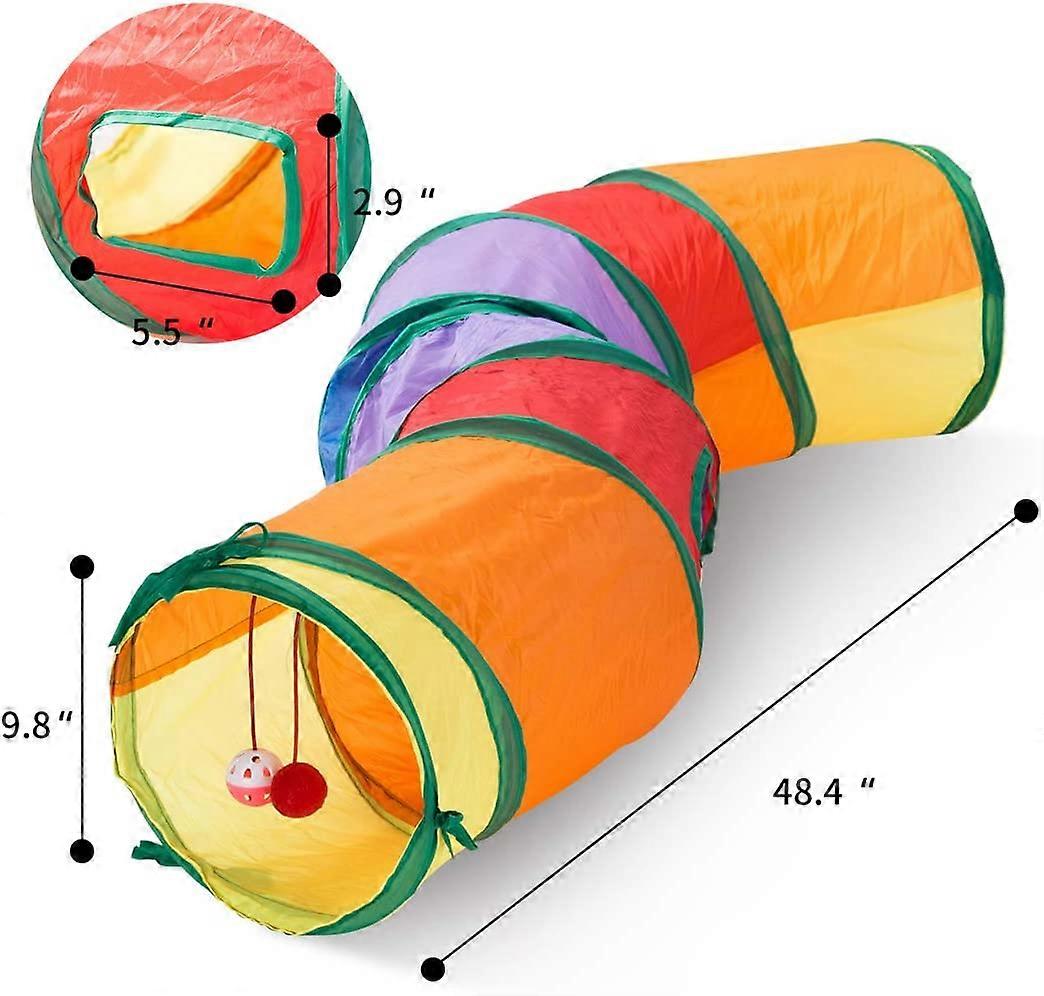 Cat Tunnel with Play Ball, Interactive Peek-a-Boo Cat Chute Cat Tube ...