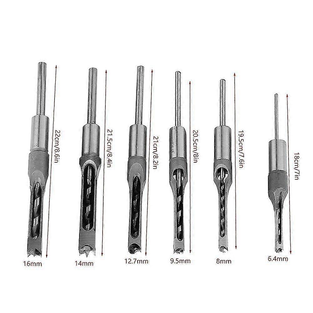 6pcs Square Hole Drill Chisel Chisel Set, Square Hole Drill Bit Sets ...