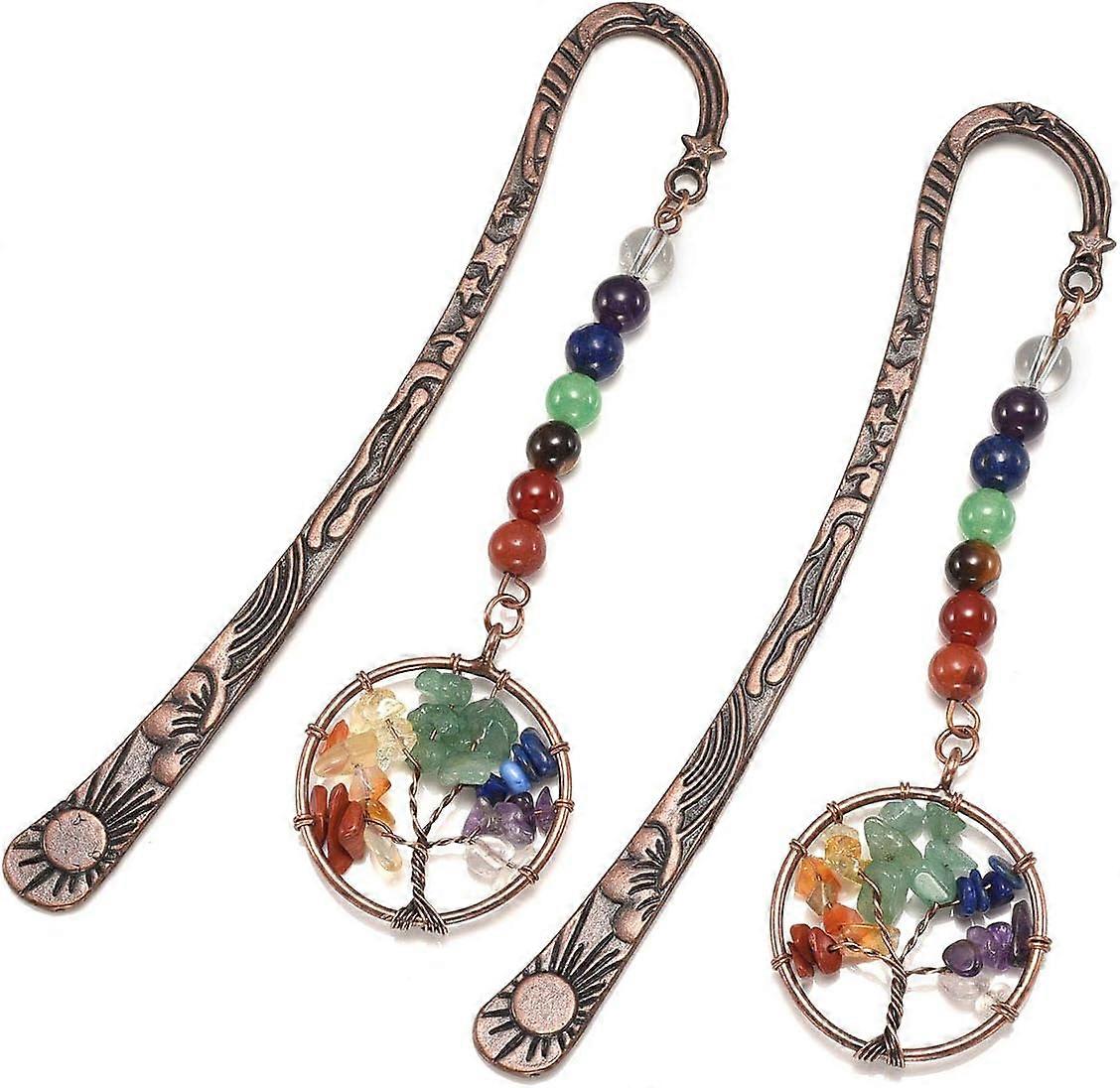 Metal Bookmark Chakra Healing Crystals Tree of Life Bookmarks for Women ...