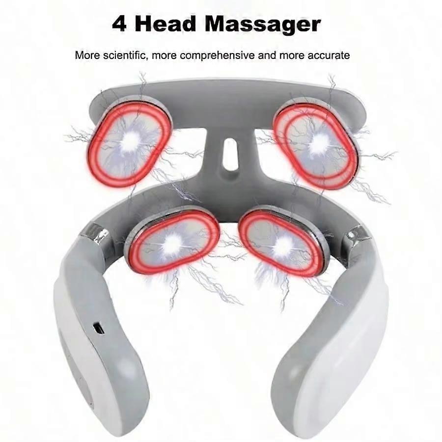 4-head Cervical Massager Strength Adjustment USB Charging Intelligent ...