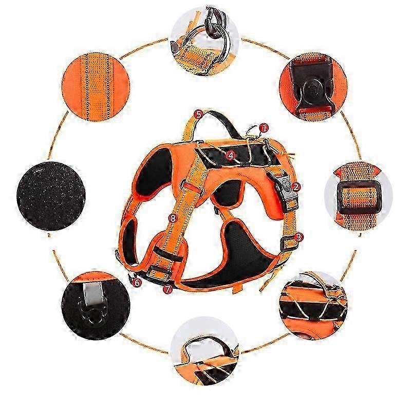 Durable Large Dog Vest Harness Explosionproof Tactical Pet Chest Straps ...