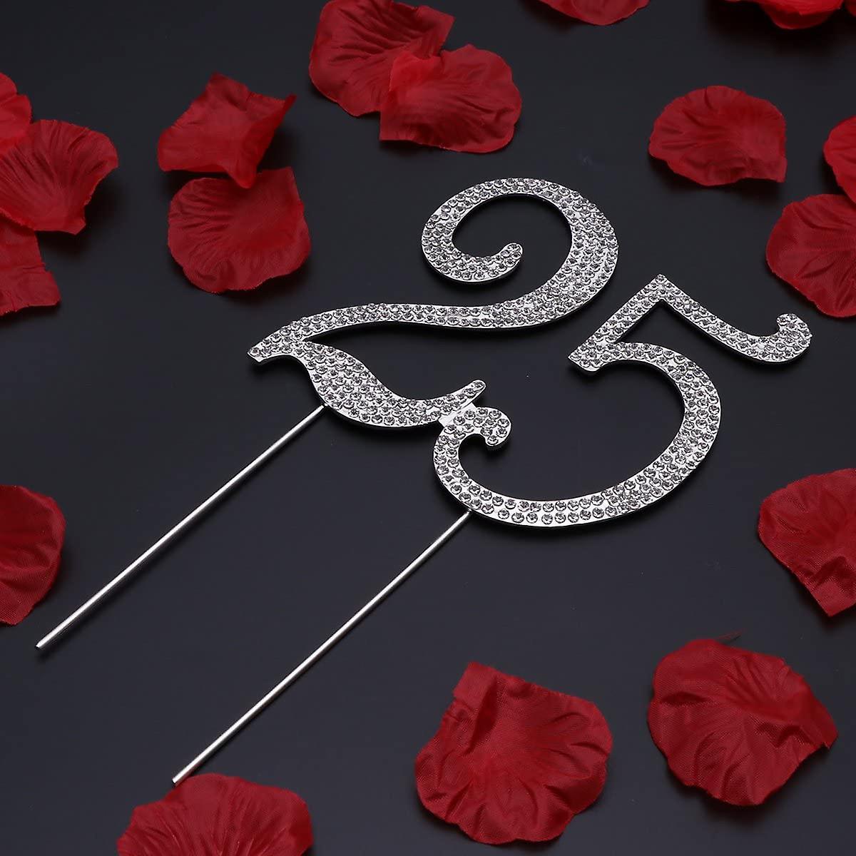 Cake Topper Rhinestone 25 Number Cake Topper Cake Decoration For 25th ...