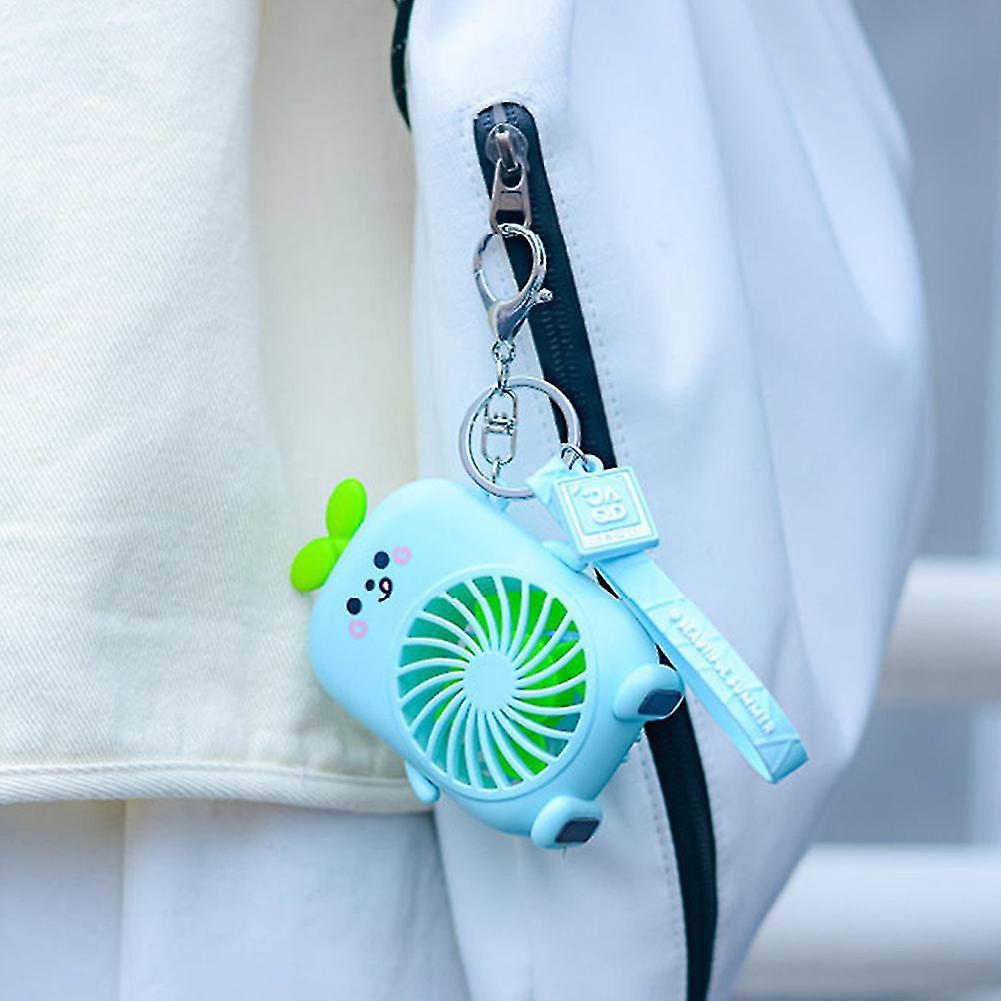 Usb Mini Portable Fans Summer Student Small Fan Charging Rope Key Chain ...