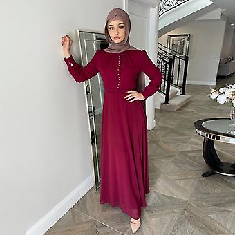 Muslim Dress Women Hijab Abaya Caftan Marocain Long Robe Islamic Clothing Big Swing Vestido ...