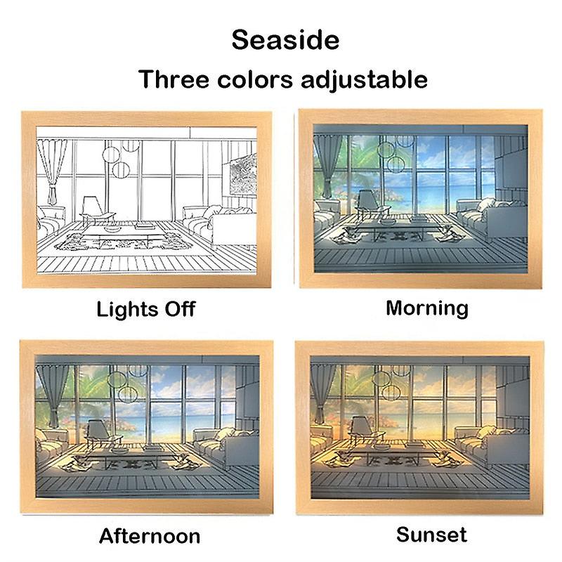 Picture Frame With Lights Led Table Lamp Decor Painting Adjustable Usb ...