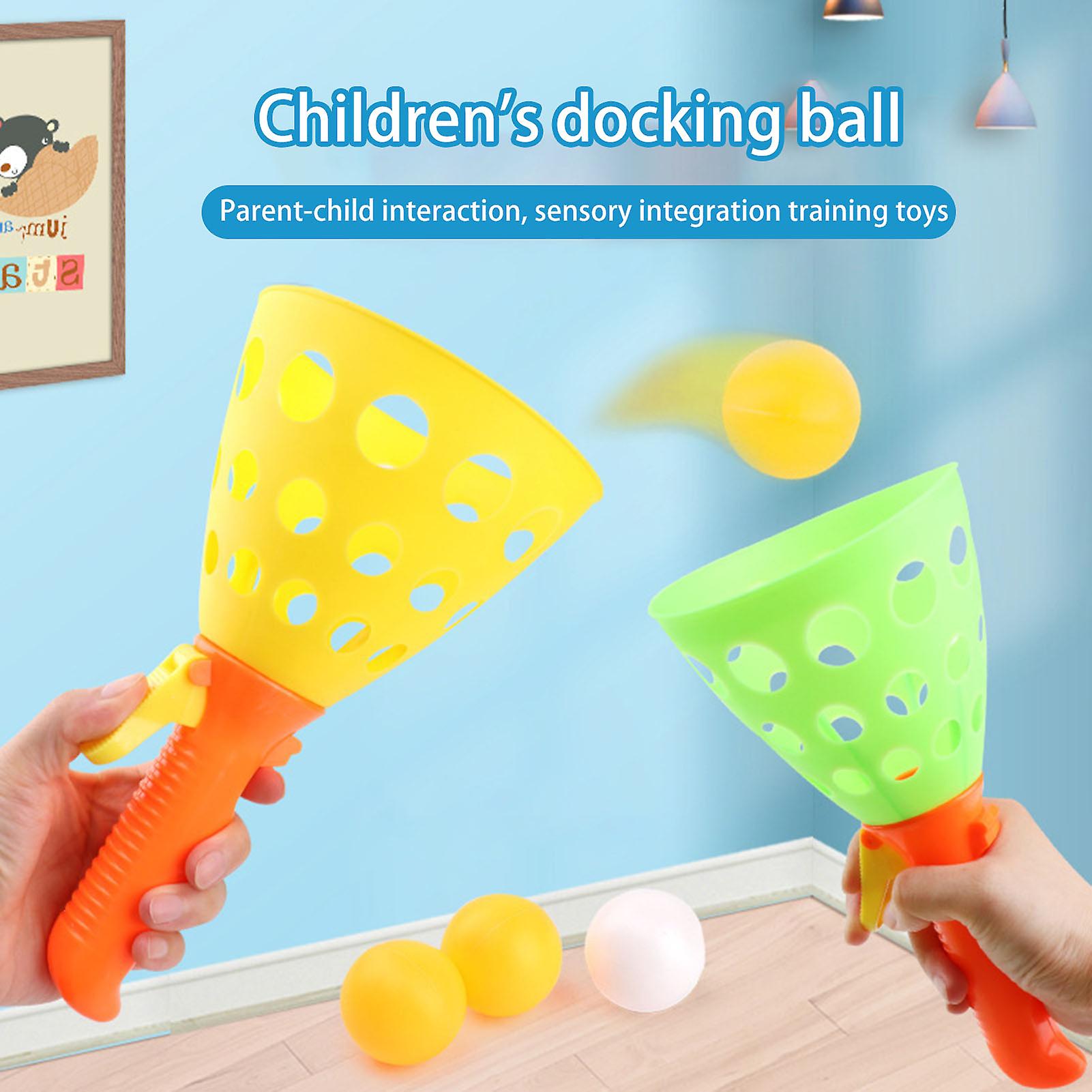Kids Toss Catch Ball Toy with Launchers Throwing Ball Playground Indoor ...
