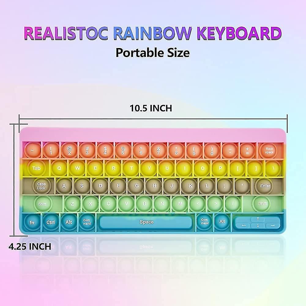 Keyboard Pop Fidget Toy With Letters, Push Pop Bubble Fidget Sensory ...