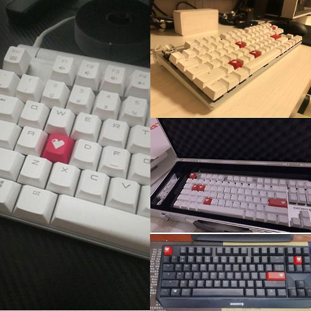 Red Love Heart Pattern Keyboard Keycap Mechanical ESC for Key Cap Hat ...