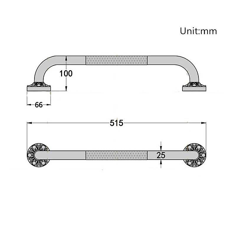 Antique Bronze Brass Safety Support Grab Rail Bar Handle Straight 520mm ...
