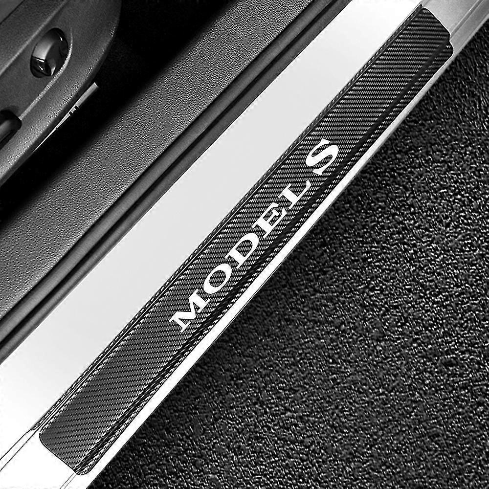 Car Threshold Protector Car Door Sill Scuff Plate Stickers Decor Carbon ...