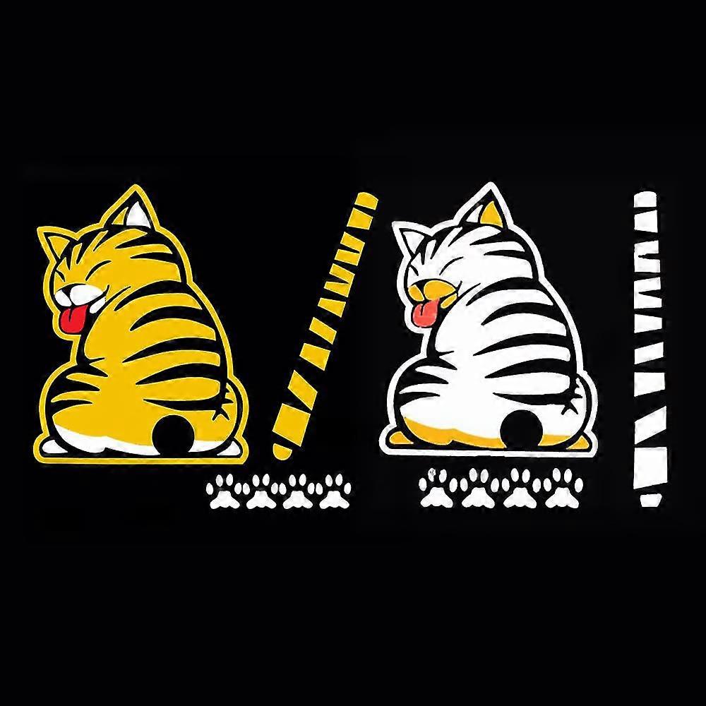 Cartoon Cat Moving Tail Paws Sticker Window Reflective Sheeting 3d Car ...
