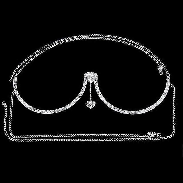 Heart Rhinestone Chest Bracket Body Jewelry Bra Chain For Women Chain ...