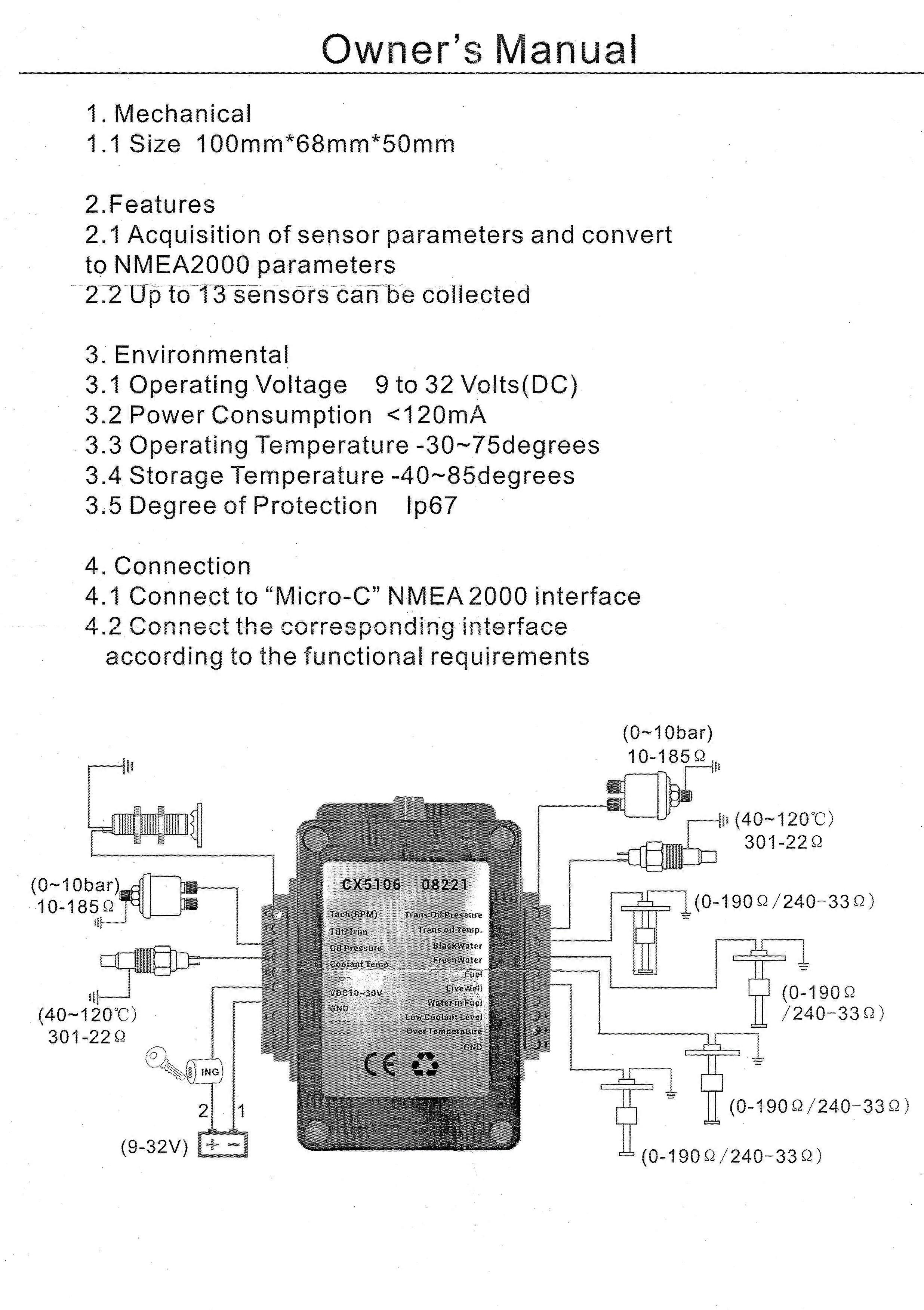 Nmea 2000 Converter Box Convertor Sensor Signal To Sensor 5pin Nmea2000 ...