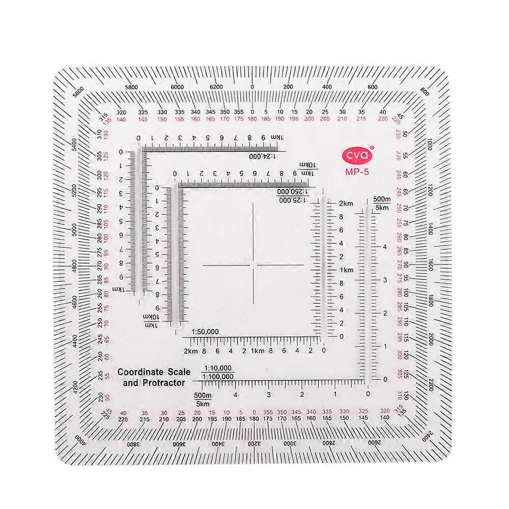 Land Navigation Protractor Coordinate Scale Protractor Map Protractor ...