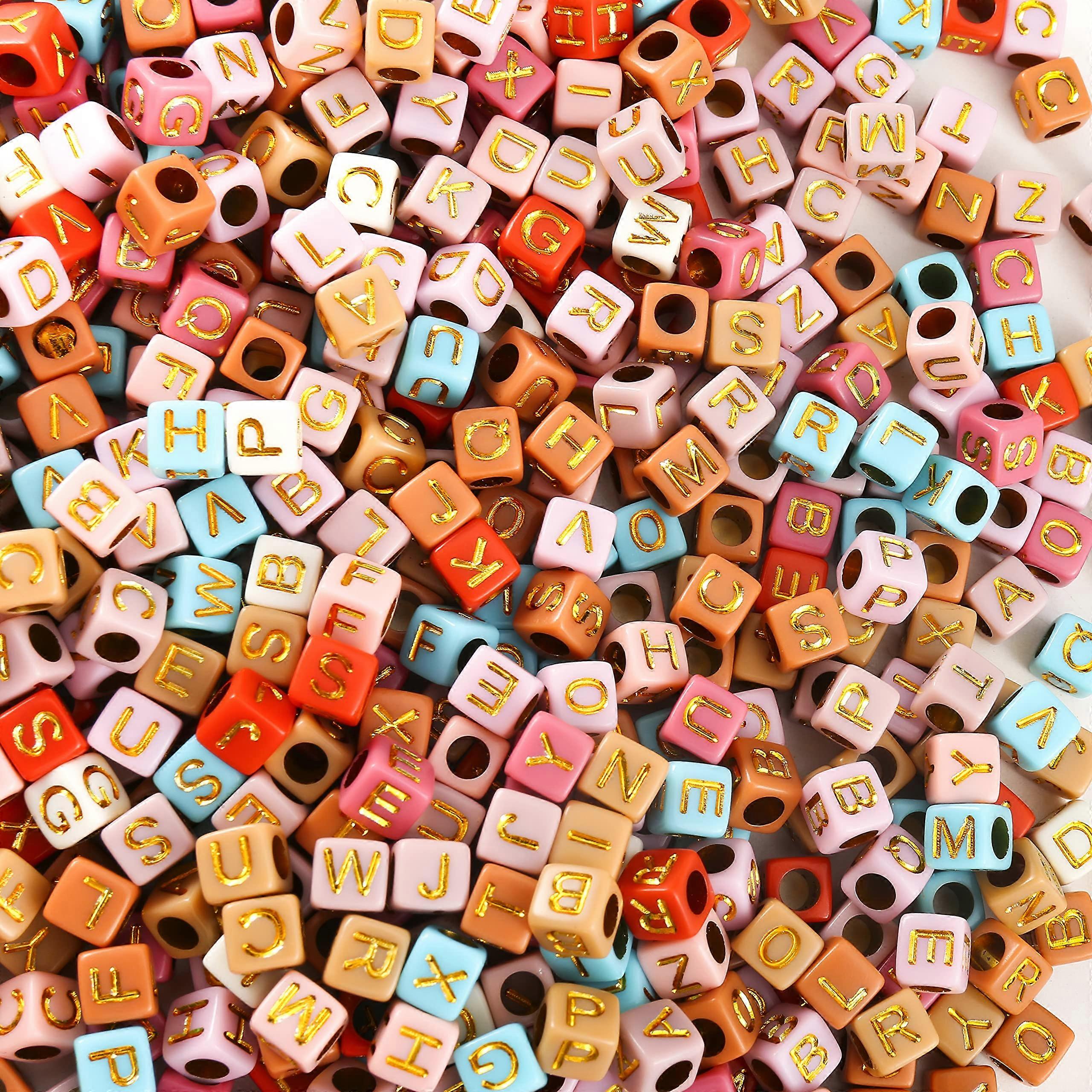 Letter Beads for Threading Approx. 1000 Pieces Colourful Letter Beads ...