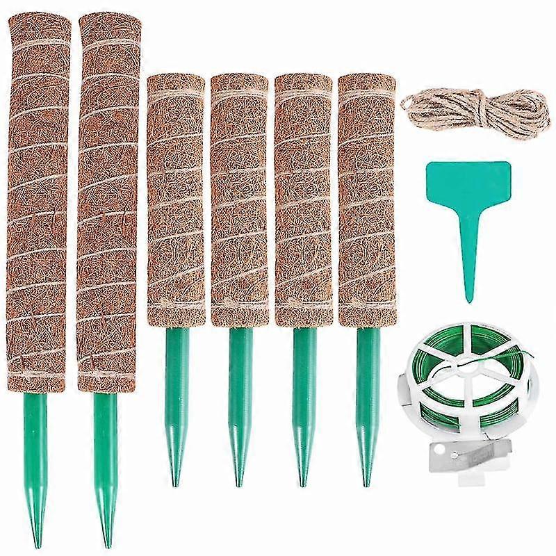 9pcs Moss Pole For Climbing Plants, Coir Pole,plant Support Extension ...