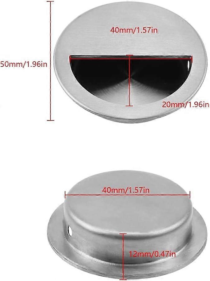 Pieces Round Sliding Door Handle Stainless Steel Round Recessed Door ...