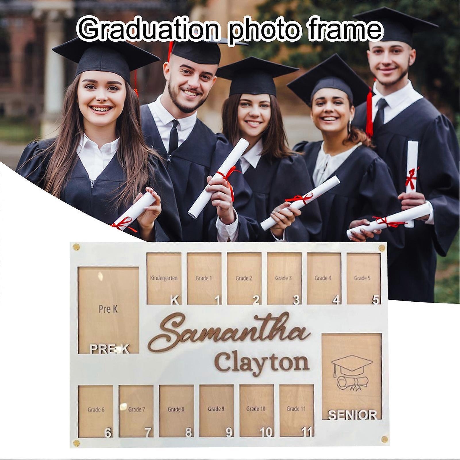 Wooden School Photo Frame Pre-k to 12 School Years Keepsake Picture ...