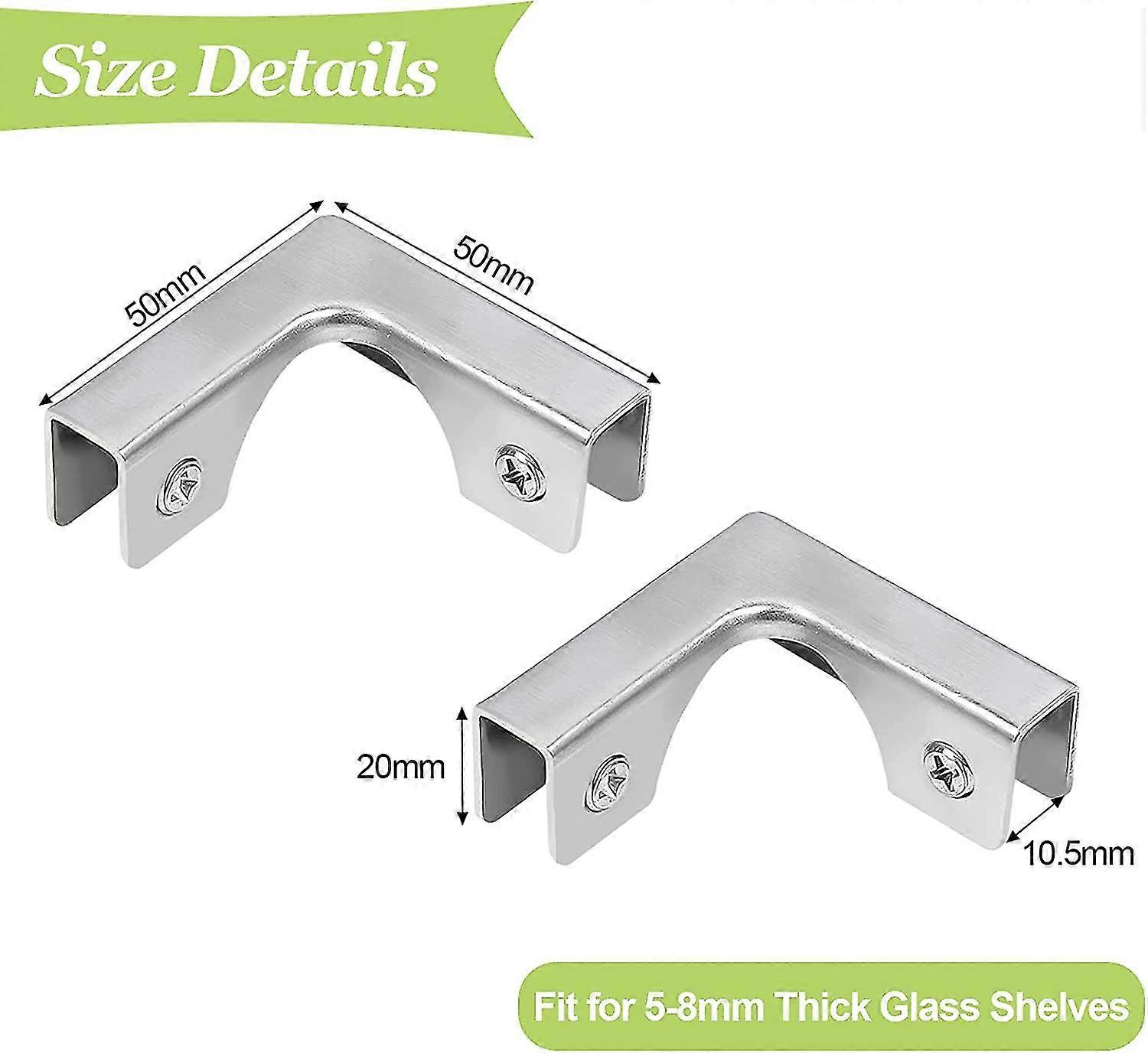 Glass Clamp, 4pcs Of Stainless Steel L-shape Glass Connectors, Right ...