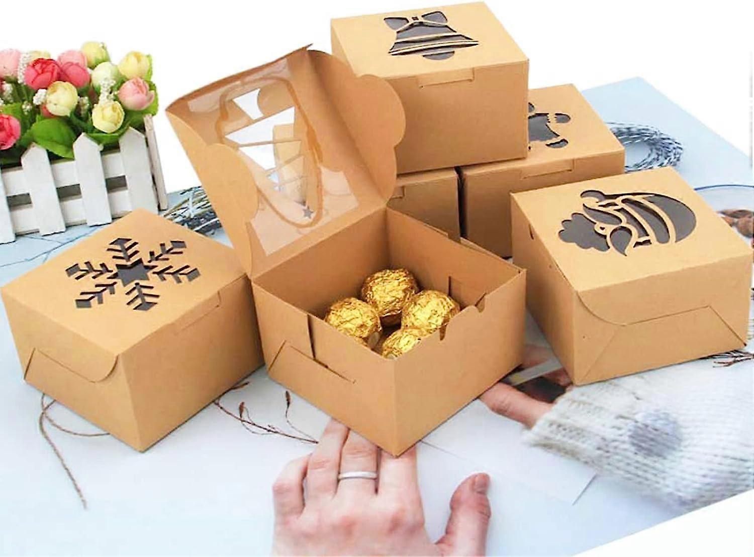 Kraft Paper Christmas Party Gift Boxes, Xmas Party Favour Boxes ...