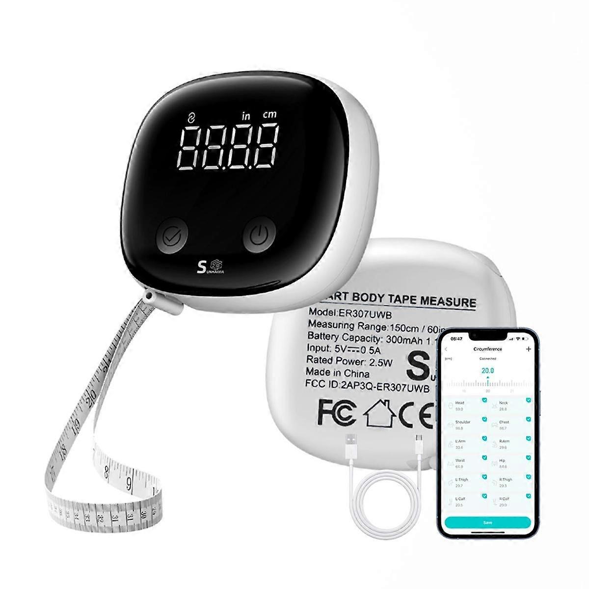Smart Body Tape Measure,Retractable Bluetooth Fitdays APP Monitoring ...