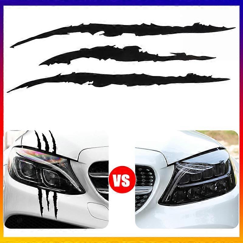 1/2pcs Car Stickers Reflective Monster Claw Marks Scratches Stripes ...