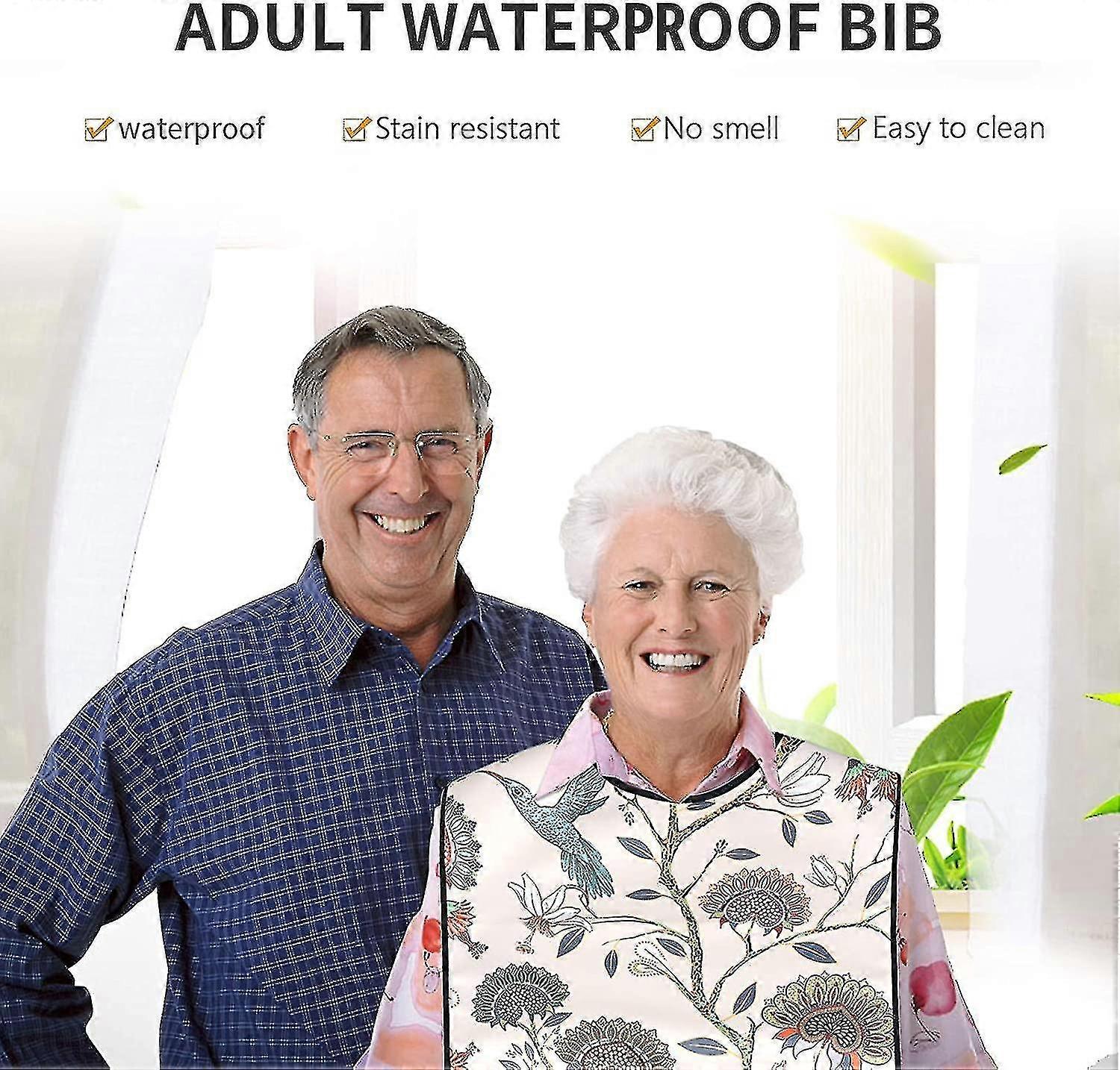 3 Pack Adult Bibs For Eating, Adult Bibs With Crumb Catcher, Washable ...