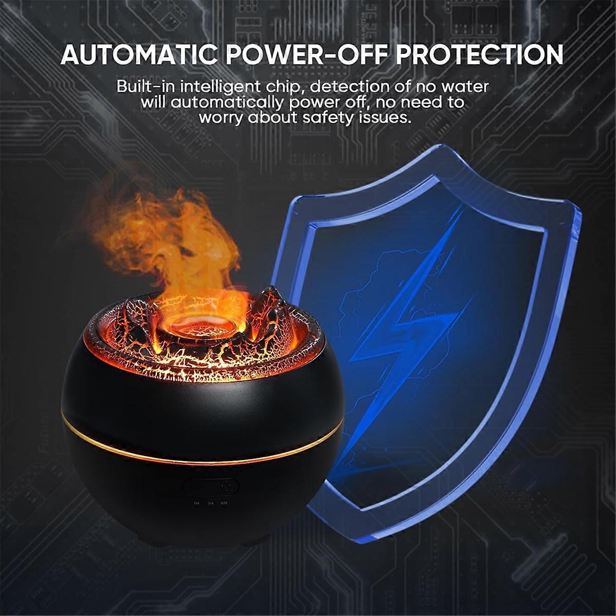 Simulated Volcano Lava LED Light Humidifier USB Noiseless Essential Oil ...