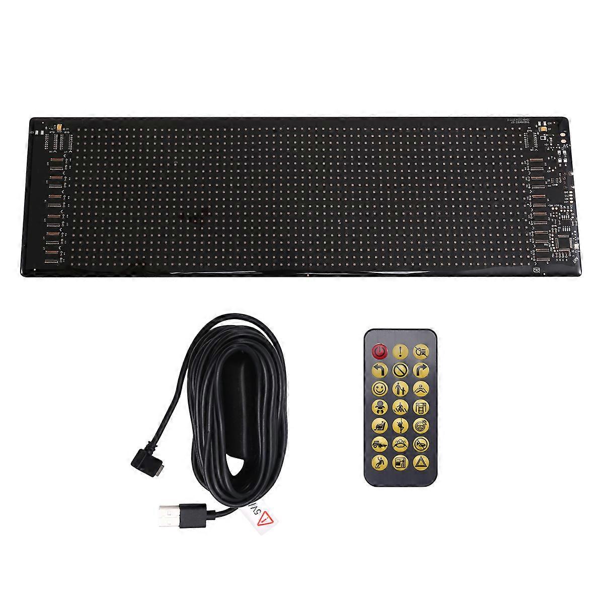 USB Car Truck Display Screen 20x64 LED Matrix Pixel Panel Light Bluetooth App Car Sign Animation ...