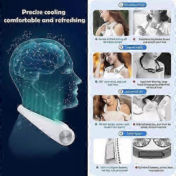 Neck Fan - Rechargeable Portable Fan with Neck Strap Neck Fan White ...
