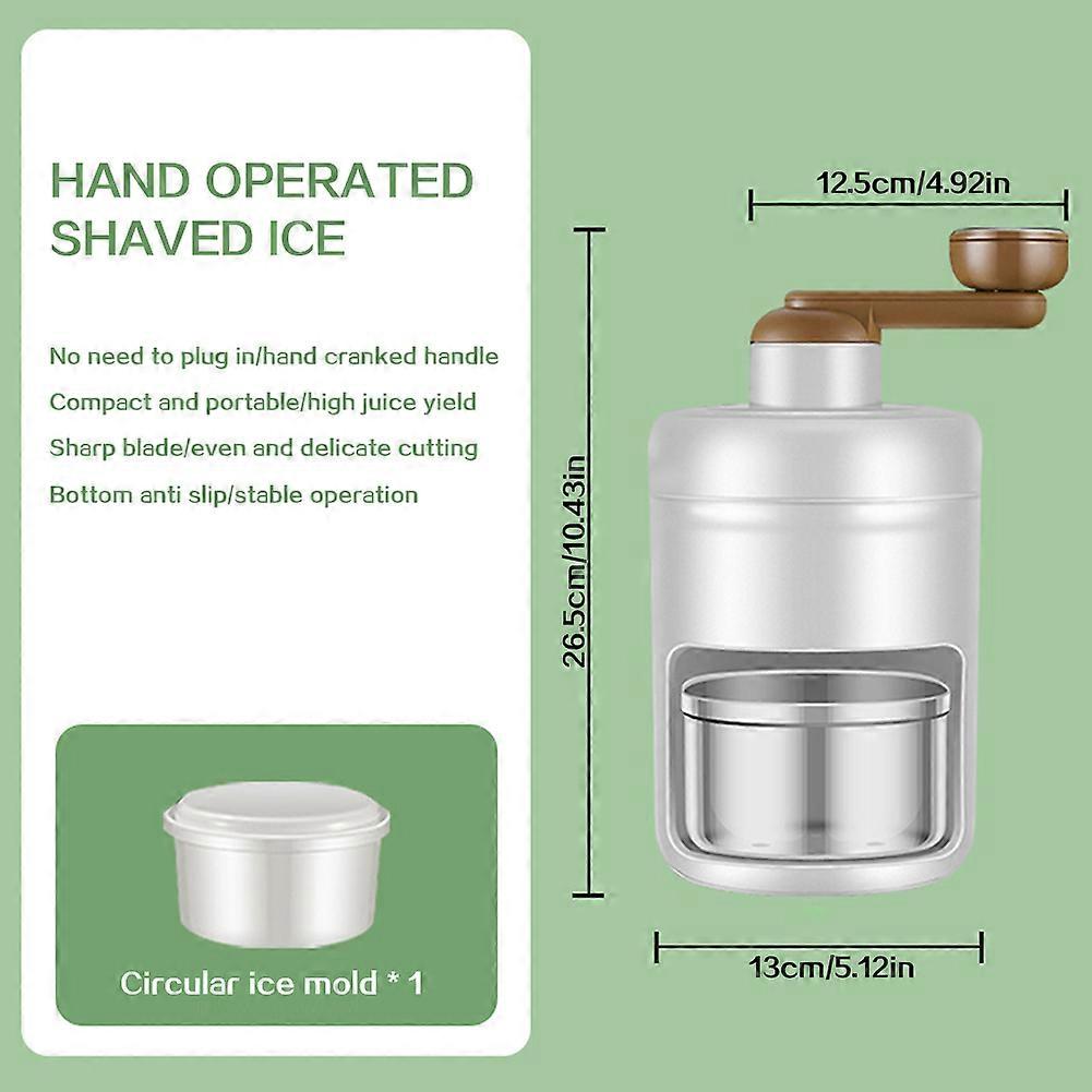 Hand Crank Ice Shaver Snow Cone Machine - Portable Manual Ice Crusher ...